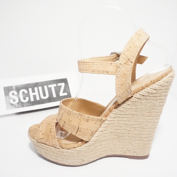 SCHUTZ | Shoes | Schutz Open Toe Platform Wedge Espadrille Natura ...